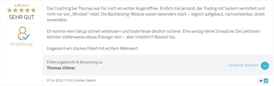 Premium Aktien Investment Coaching - Thomas Vittner